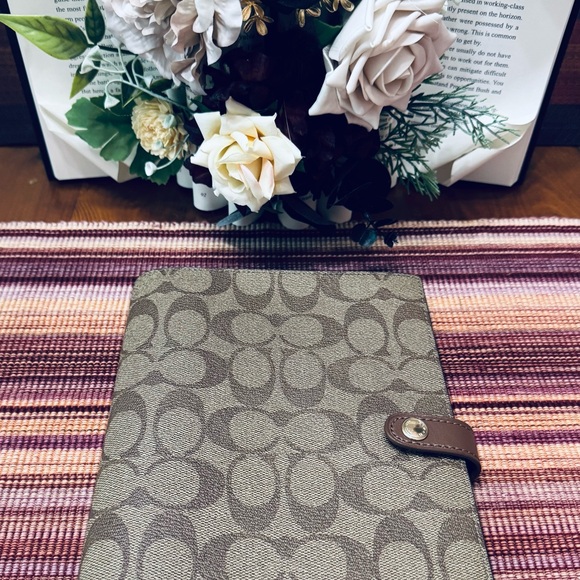 Coach | Other | Coach Brown Monogrammed Notebook Cover | Poshmark